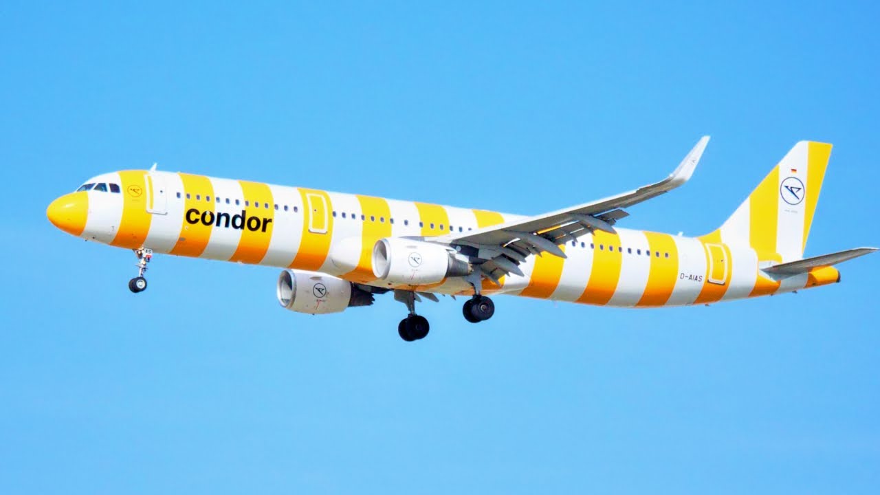 Striped Condor A321 landing vom Faro, Portugal - City Traveller Europe