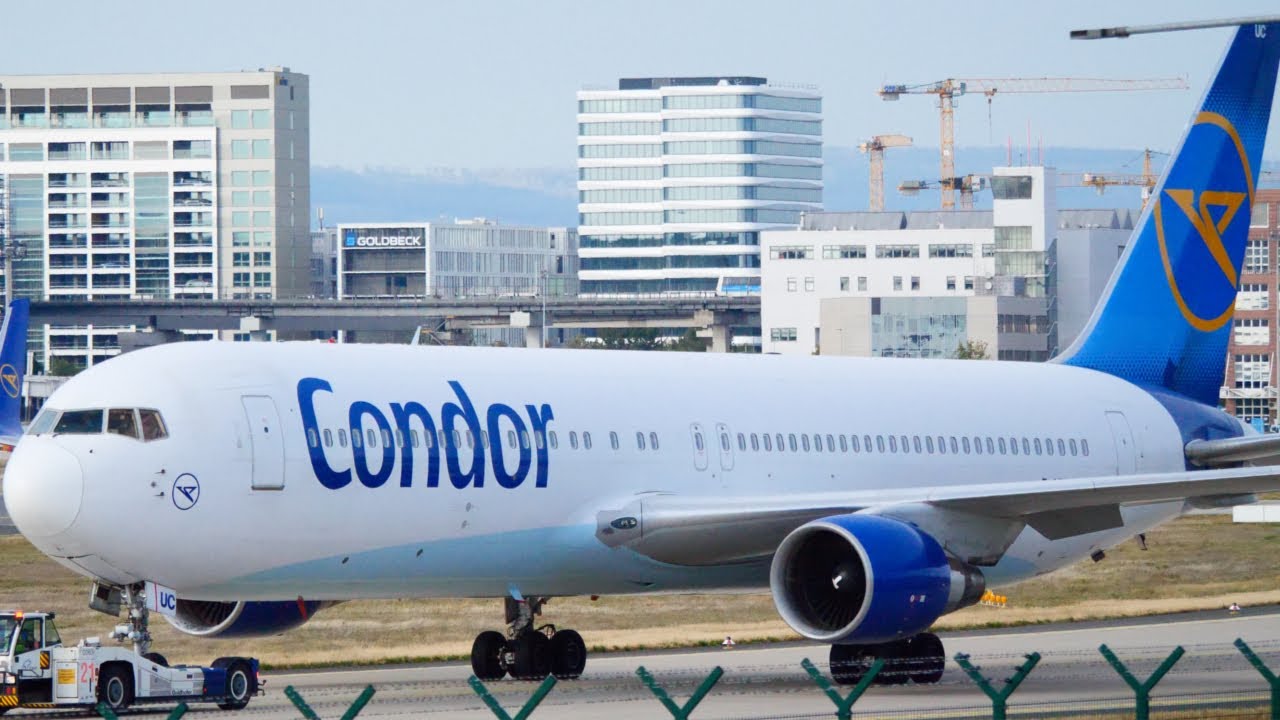 Condor Boeing 767 (old livery) closeup on taxiway - City Traveller Europe
